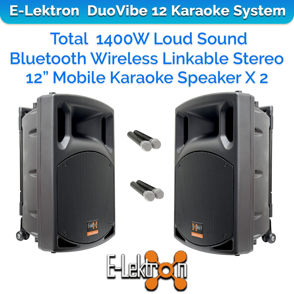 E-Lektron Duevibe 12 1400W TWS Bluetooth PA (12") with UHF | ACLINKER