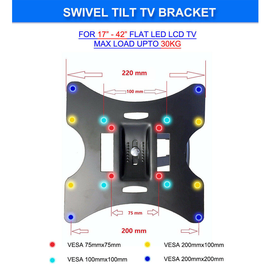 Full Motion TV Wall Bracket Swivel Tilt 17"-42" LCD LED Plasma TV Moni ...